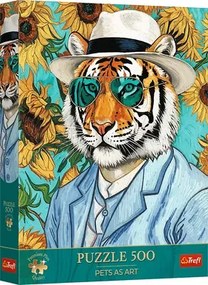 TREFL Puzzle Premium Plus: Pan Tygr a Slunečnice / 500 dílků / 34 x 48