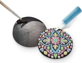 GRAFIX Malování na kamínky Mandala Sparkling / Kreativní sada / 3 kamí