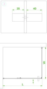 BPS-koupelny Obdélníkový sprchový kout HYD-OK16BS 110x90 černá/transparent - bez vaničky