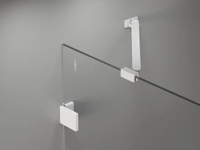 Mexen Lunar-B, výklopný sprchový kout levý 70 x 70 cm, 8mm čiré sklo, bílý profil, 832-070-070-20-00-L