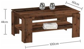 Sconto Konferenční stolek HARRISON tmavé dřevo s patinou