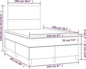 vidaXL Box spring postel s matrací 120x200 cm textil [3142162] Barva: Modrá