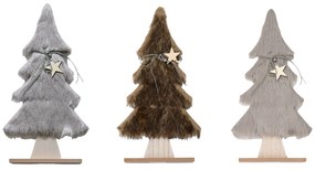 Dekorační vánoční stromeček s kožešinou LUSH 28 cm - různé barvy Barva: Hnědá