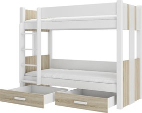 ADRK Furniture Patrová dvoulůžková postel s matracemi ARTA 200x90 CH-ARTA-W_S-M-200