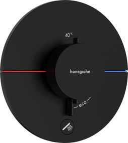 Hansgrohe ShowerSelect Comfort S, termostat pod omítku pro 1 spotřebič a další výtok, černá matná, HAN-15562670