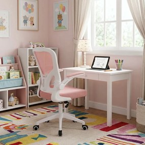 Dětská otočná židle Neoseat LEXI — látka, růžová