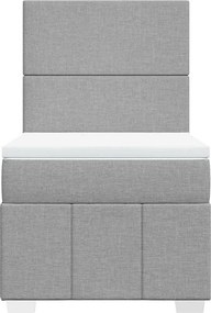 Box spring postel s matrací světle šedá 80 x 200 cm textil 3293788