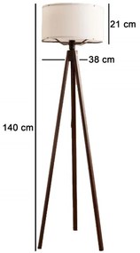 Stojací lampa AYD 1xE27/40W/230V hnědá/bílá