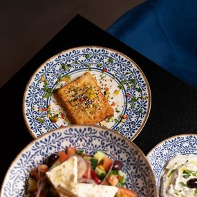 Bílý/modrý porcelánový talíř ø 27 cm Azul – BonBistro