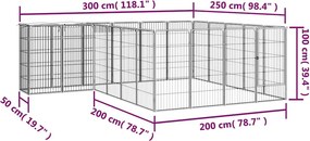 22panelová ohrádka pro psy černá 50 x 100 cm práškovaná ocel 3115951