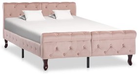 Rám postele růžový samet 120 x 200 cm - Default Title
