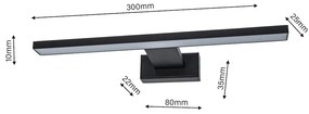 Nástěnné LED svítidlo Shine2, 1x LED 7w, 4000k, (30 cm), b