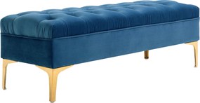 HOMCOM Lavice k posteli lavice na boty sametová modrá 118 x 45 x 42 cm se zvýšenými nohami do ložnice a předsíně | Aosom.de