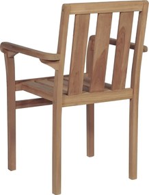 vidaXL Stohovatelné zahradní židle s poduškami 8 ks masivní teak [3073450] Barva: krémová