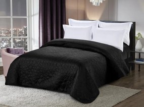 Černý přehoz na postel se vzorem STONE 200x220 cm