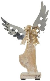 Dřevěný anděl s kovovými křídly Puri - 13*5*22cm