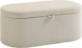HOMCOM čalouněná lavice s úložným prostorem, manšestr – 105 × 51 × 49 cm, nosnost 200 kg, béžová