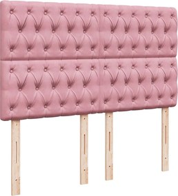 Box spring postel s matrací růžová 160x200 cm samet 3292393