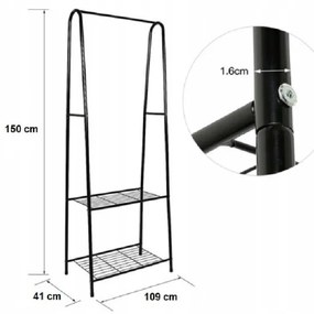 SUPPLIES G399 stojan na oblečení 150 cm - černá barva