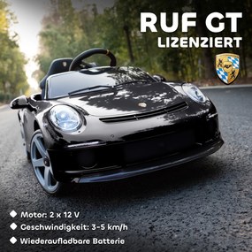 AIYAPLAY Elektrické sedátkové auto pro děti, ovladatelné na dálku, hudba, klakson, USB, bezpečnostní pás, pro 3-5 let, černé