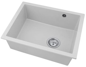 Gamma Decor 5040, 1-komorový granitový dřez 560x460x180 mm, bílá, GMA-ZLE000082