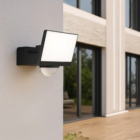 Exteriérové ​​nástěnné LED svítidlo Davos, 1x LED 30w, 4000k, černá, pohybový senzor