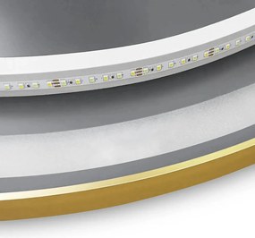 Nástěnné zrcadlo s LED osvětlením MMJ 50 cm růžově zlaté