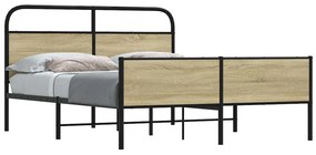 Kovový rám postele bez matrace dub sonoma 160 x 200 cm 3318694