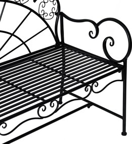 Zahradní lavička Outsunny 2místná kovová 107 x 55,5 x 90,5 cm robustní nerezavějící odolná proti povětrnostním vlivům pro zahradu balkon park černá |…