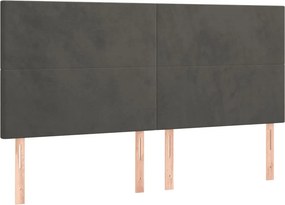 Box spring postel s matrací tmavě šedá 160x200 cm samet 3137732