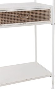 Bílý antik kovový policový regál se šuplíkem Valio White - 55*37*185cm
