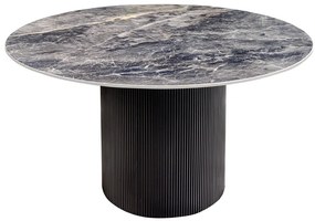 Invicta Černý jídelní stůl UNIQUE ø120 cm tmavý mramor 46382