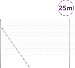 Zemní upevnění svařované drátěné ploty 25 x 1,2 m Stříbrná 3351612