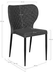 Nordic Experience Kožená jídelní židle Plano tmavě šedá/černá
