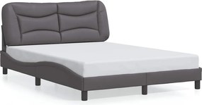 Rám postele bez matrace Hvar šedý 140x190 cm umělá kůže 3207998
