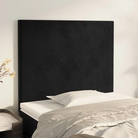 Čelo postele černé 100x5x118/128 cm sametové 3116096