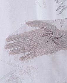 Záclona na jednotlivých hačcích flex barva bílá látka poloprůhledná, vzorované