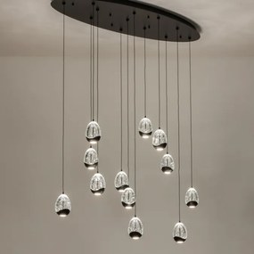 Závěsné designové svítidlo nad jídelní stůl Benelux Nero 12