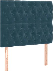 Box spring postel s matrací tmavě modrá 90x190 cm samet 3137999