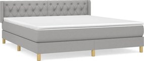 Box spring postel s matrací světle šedá 160 x 200 cm textil 3130521