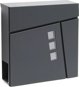 Poštovní schránka Wiltec – 370 × 105 × 370 mm, antracitová (60541)