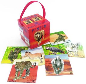 AKIM Hra Pexeso v krabičce se stuhou Safari set 64 karet 707936