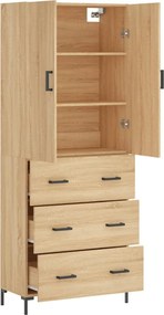 Skříň highboard dub sonoma 69,5 x 34 x 180 cm kompozitní dřevo 3195846