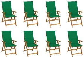 Skládací zahradní židle s poduškami 8 ks masivní akácie,  3075059