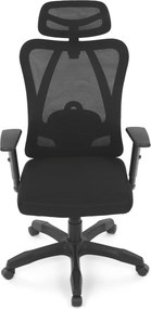 Kancelářská židle KA-R215 BK, synchronní mechanismus, černá síťovina (65 x 63) cm