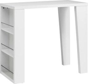 XXXLutz BAROVÝ STŮL, vysoce lesklá bílá, 120/107/60 cm - Barové stoly - 002858002701