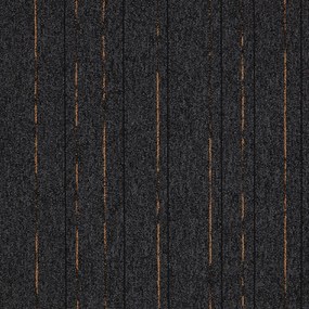 Kobercové čtverce Modulyss First Straightline 997 - černá/oranžová - 50x50 cm