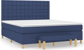 Box spring postel s matrací modrá 180x200 cm textil 3137499