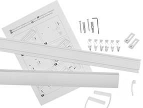 Dekodum Dvouřadá hliníková stropní kolejnicová garnýž s krytem bílá 150 cm