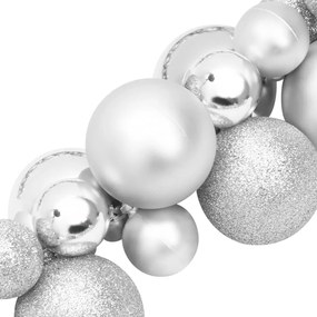 Vánoční girlanda s koulemi stříbrná 175 cm polystyren - Default Title